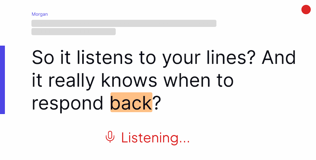 AI reader - For rehearsals, self-tapes & auditions